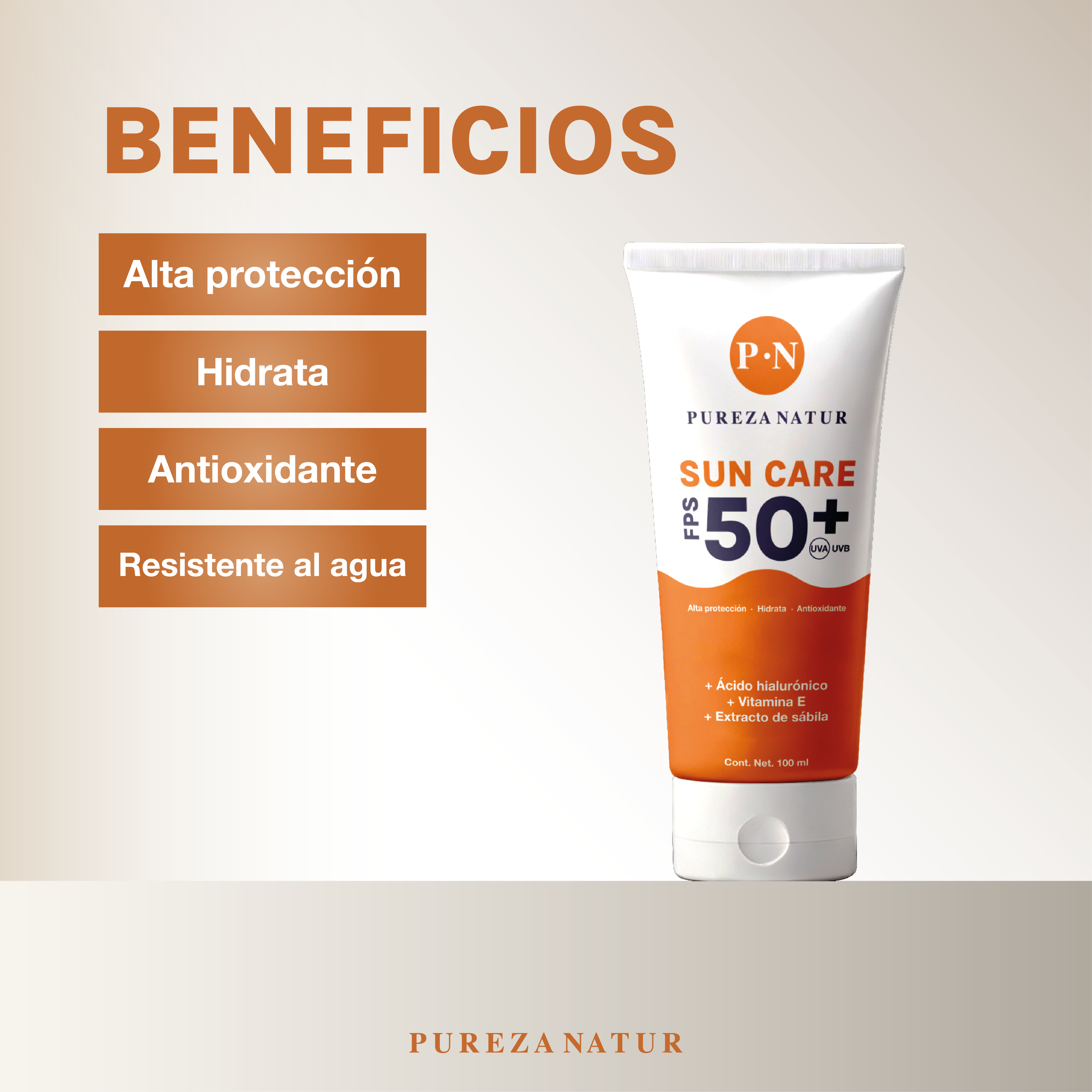 Protector Solar Sun Care FPS 50+ – Pureza Natur