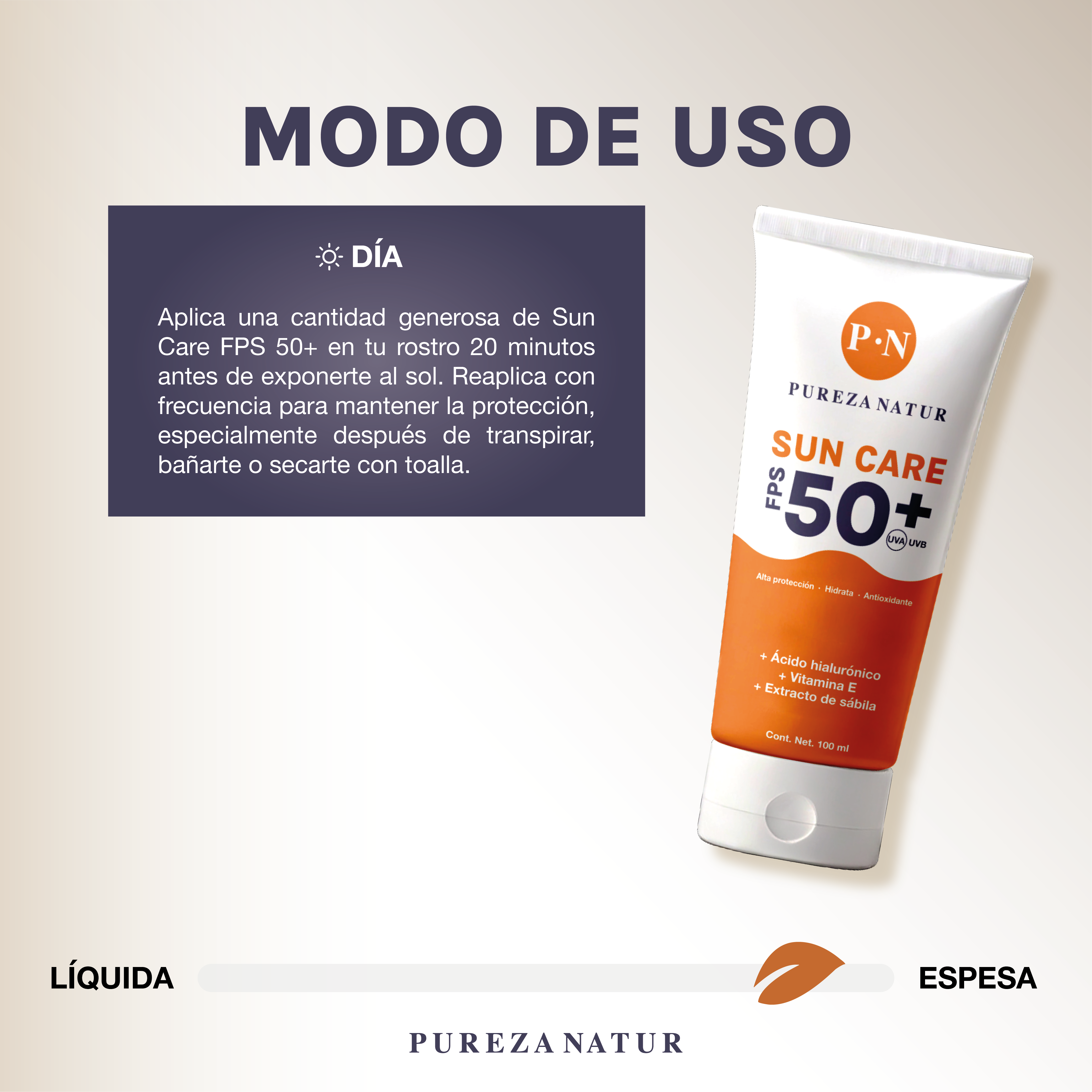 Protector Solar Sun Care FPS 50+ – Pureza Natur